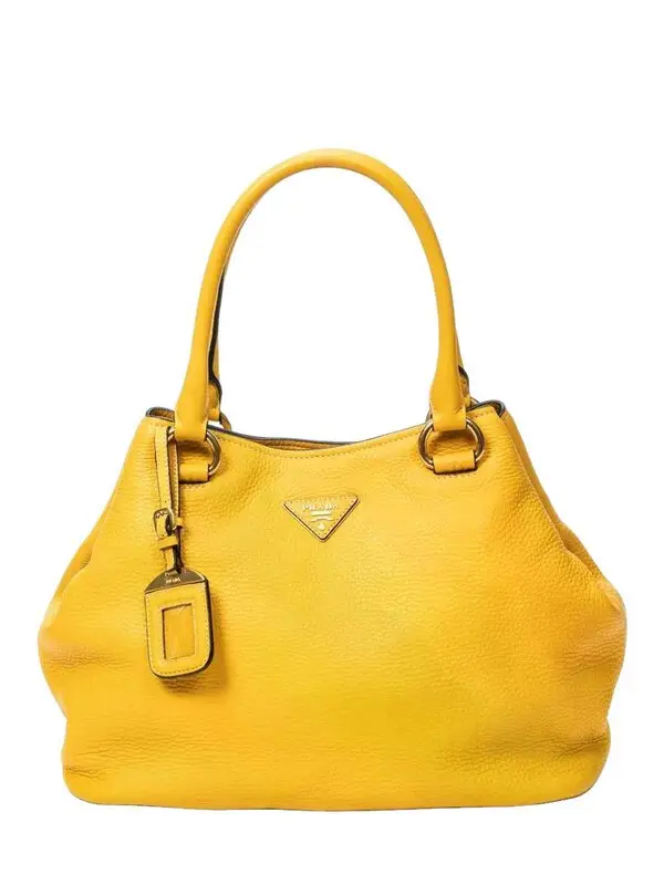 Prada Triangle-logo Tote Bag - Yellow