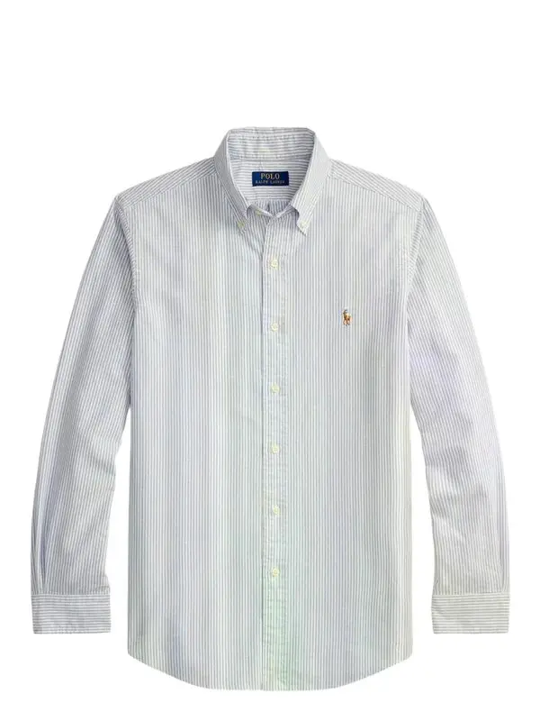Polo Ralph Lauren Striped Embroidered Oxford Shirt - White