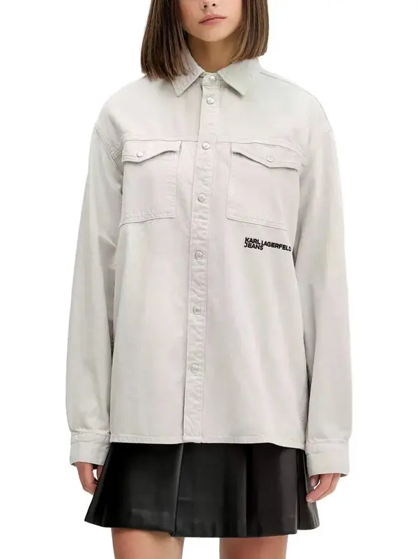 Karl Lagerfeld Button Pocket Shirt - Grey