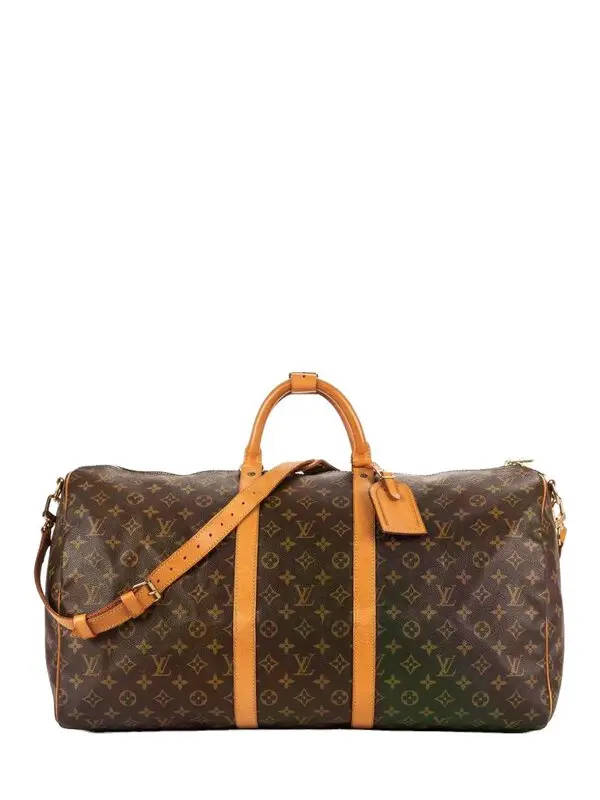 LOUIS VUITTON 55 Keepall Bandouliere Monogram Bag - Brown