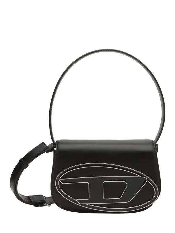 DIESEL 1dr Leather Handbag With Logo - Black