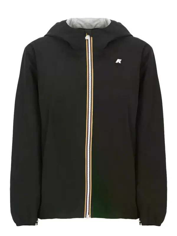 K-WAY Marguerite Hooded Zip-front Jacket - Black