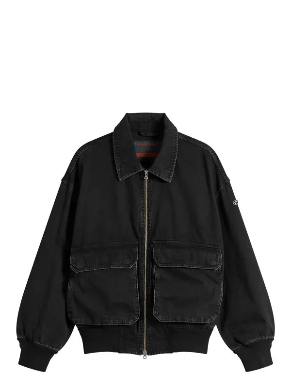 DIESEL Kurz Denim Bomber Jacket - Black