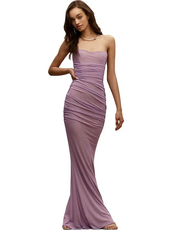 Retrofete Qutessa Strapless Mesh Maxi Dress - Lavender