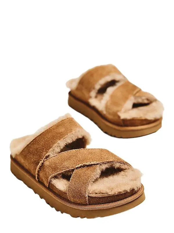 UGG Greenport Cross Strap Slides - Chestnut