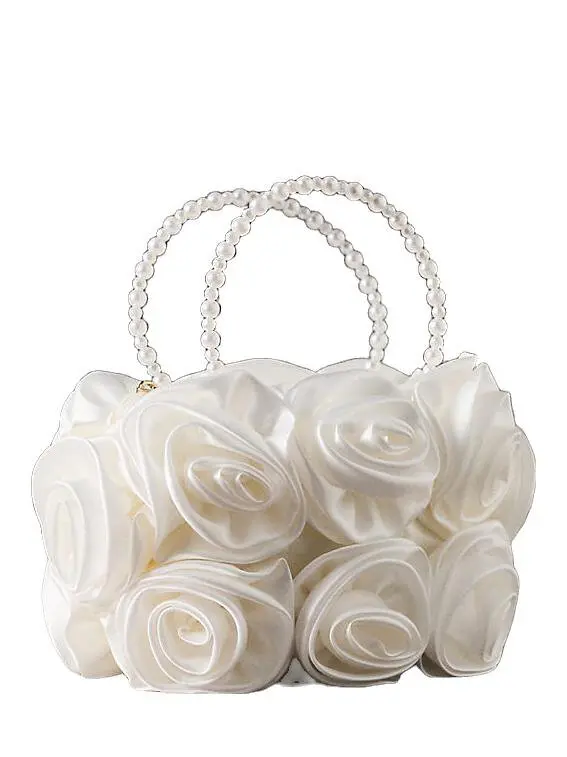 Dolce Vita Aubrey Satin 3d Handbag - White Satin