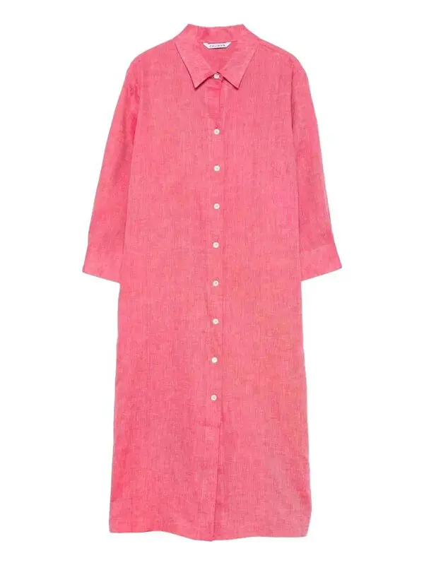 CALIBAN Buttoned Shirt Mini Dress - Pink