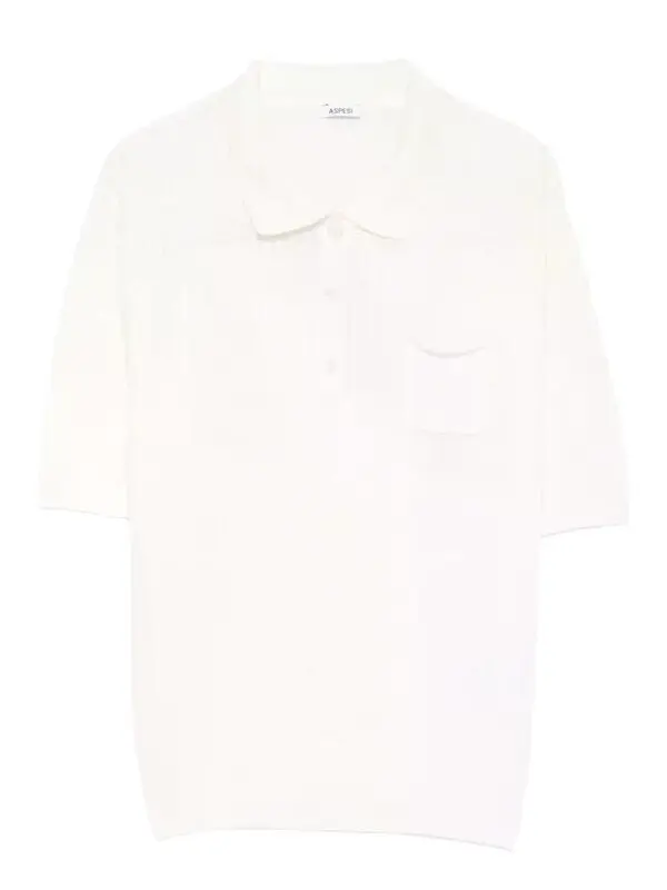 Aspesi Knitted Polo Shirt - Neutrals