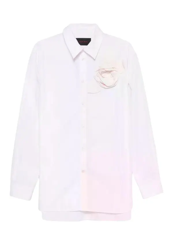 Simone Rocha Floral-appliqué Shirt - Pink