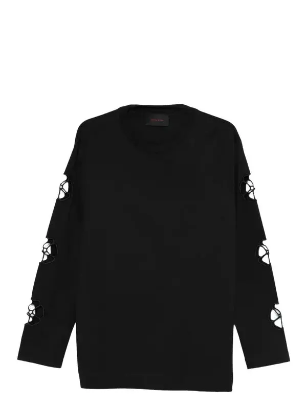 Simone Rocha Cut-out Long-sleeve T-shirt - Black