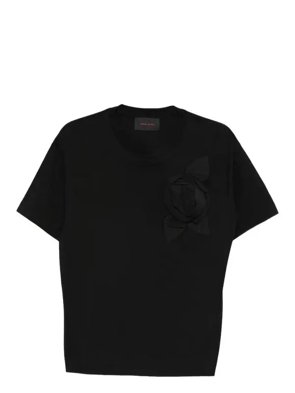 Simone Rocha Flower-appliqué T-shirt - Black