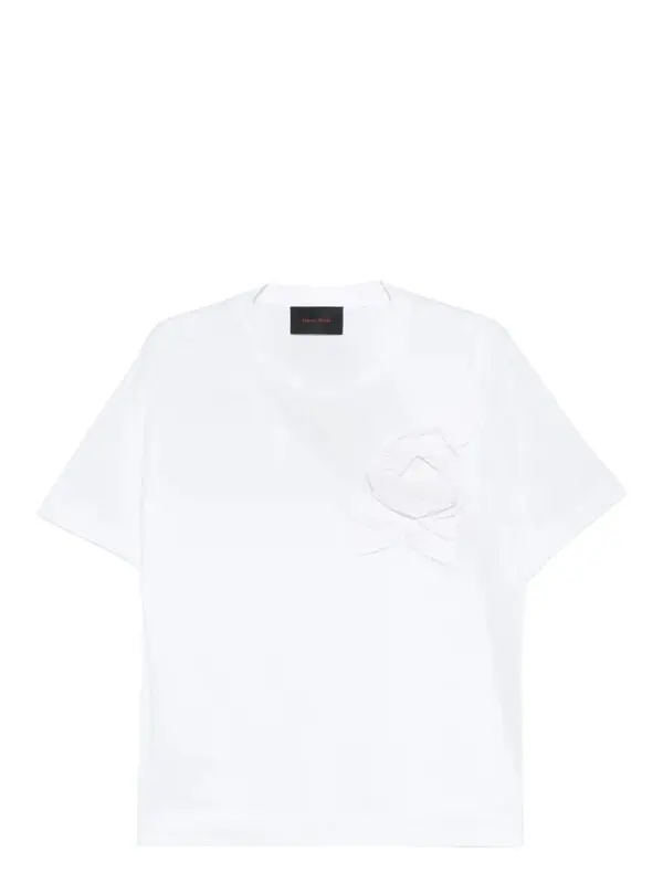 Simone Rocha Flower-appliqué T-shirt - White