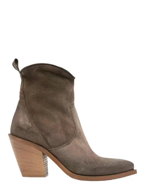 METISSE Suede Cowboy Boots - Brown