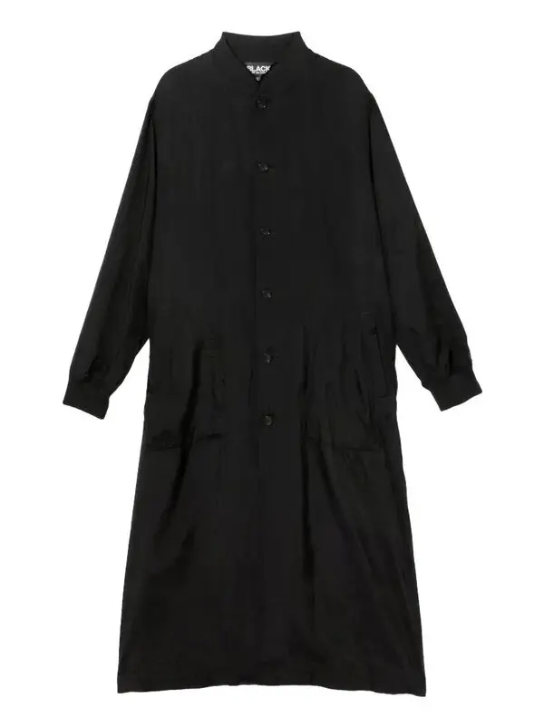 BLACK COMME DES GARÇONS Logo-print See-through Coat - Black