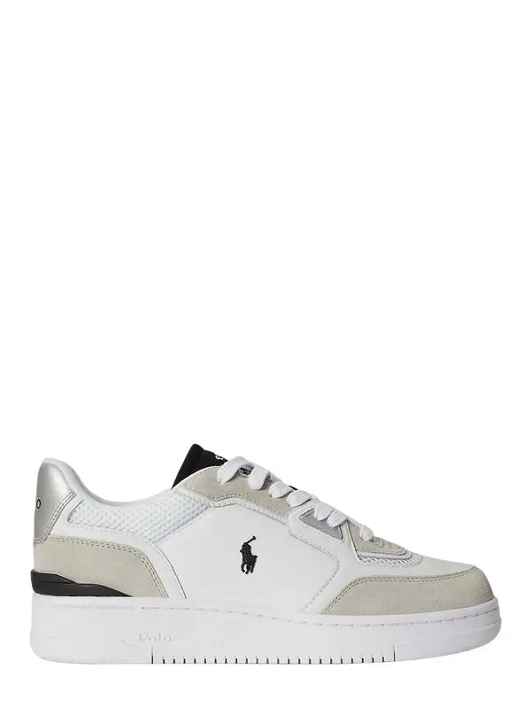 Ralph Lauren Open Masters Leather-paneled Sneakers - Gray Violet/white/black