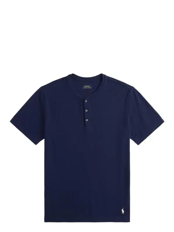 Ralph Lauren Featherweight Mesh Henley Sleep Shirt - Cruise Navy