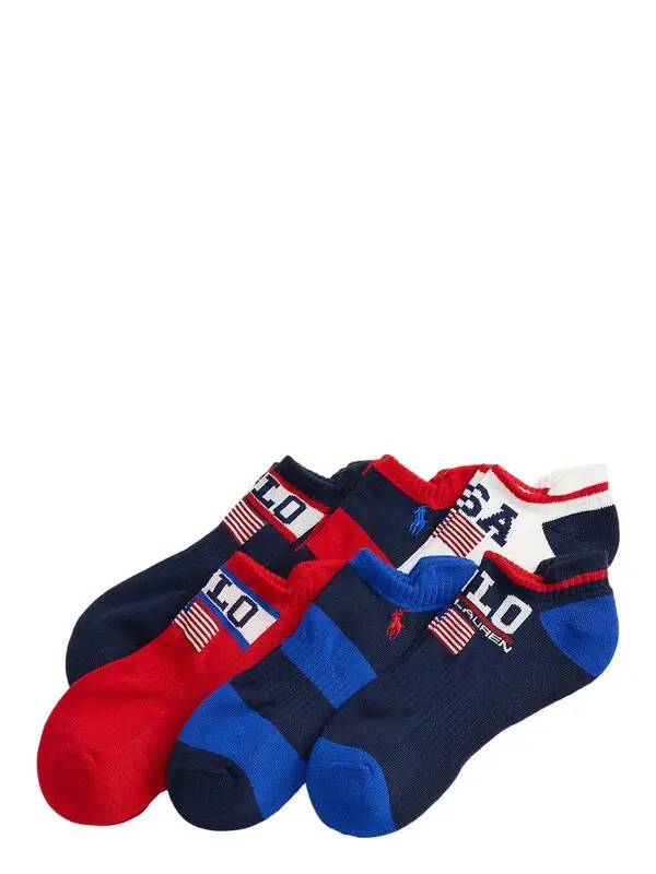 Ralph Lauren Low-cut Socks 6-pack - Navy-white Multi