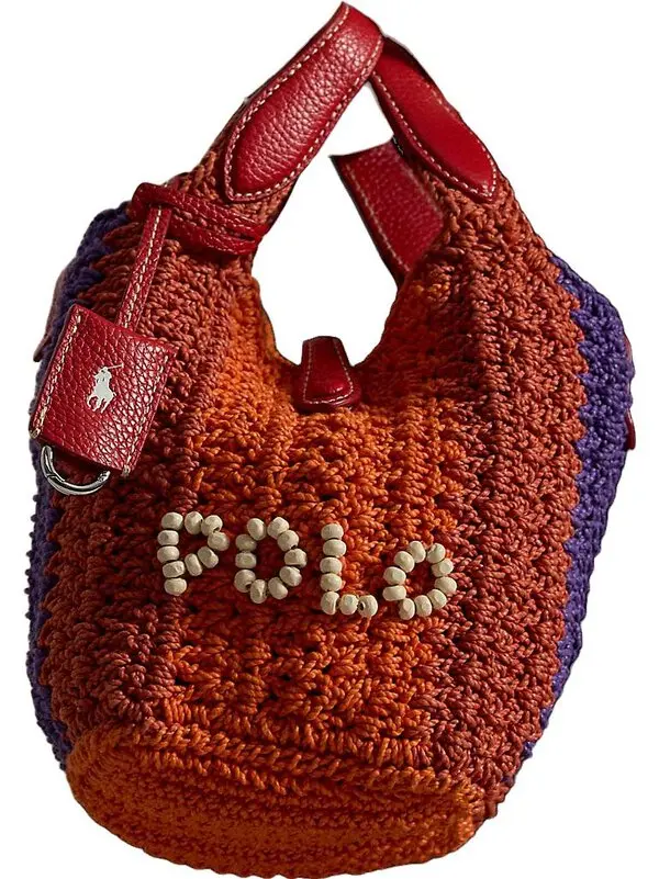 Ralph Lauren Polo Play Crochet Small Tote & Crossbody - Cherry Multi Polo