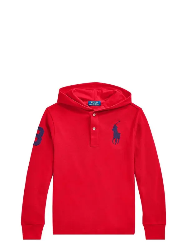 Ralph Lauren Big Pony Cotton Hooded Tee - Racing Red
