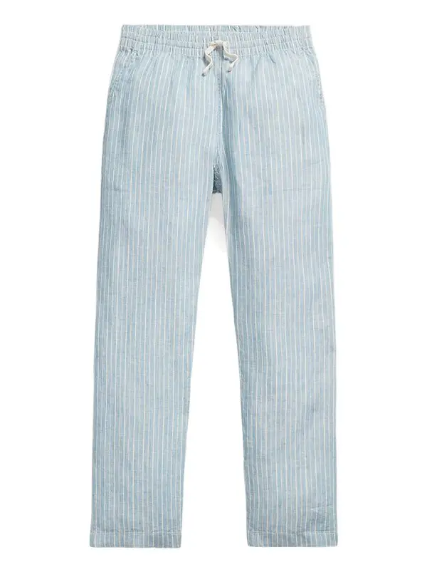 Ralph Lauren Striped Linen Drawstring Pant - Blue/white