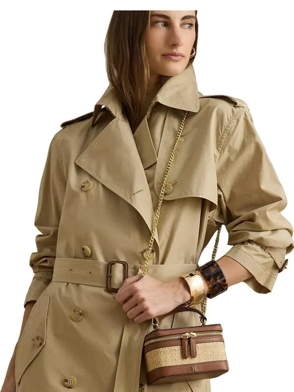 Ralph Lauren Raffia Hallee Crossbody Bag - Natural/lauren Tan