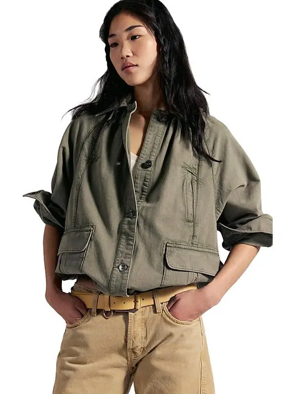 Free People Jacket With Raglan Sleeves - Basil