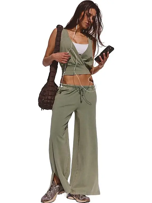 Free People Hot Shot V-neck Set - Terrain