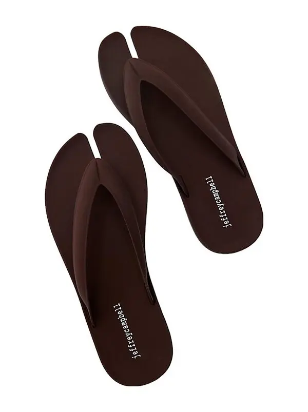 Jeffrey Campbell Perfect Stranger Thong Sandals - Brown Matte