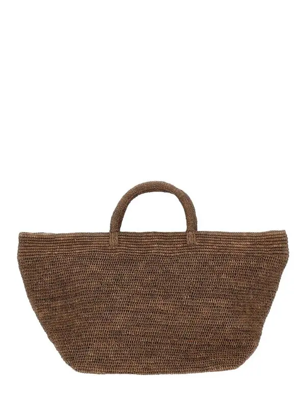 IBELIV Large Raffia Carryall Bag - Brown