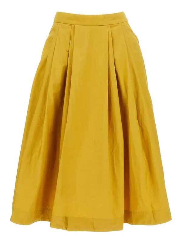 CASEY & CASEY Flared Pleated Skirt - Yellow