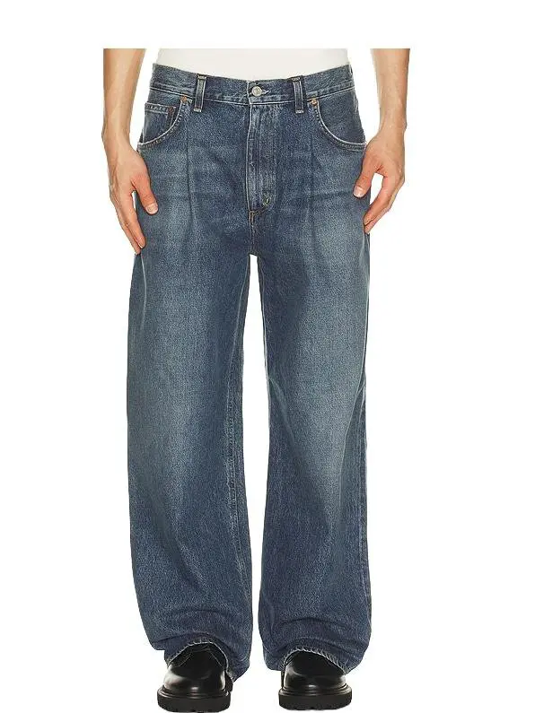 AGOLDE Benton Pleated Jeans - Blue