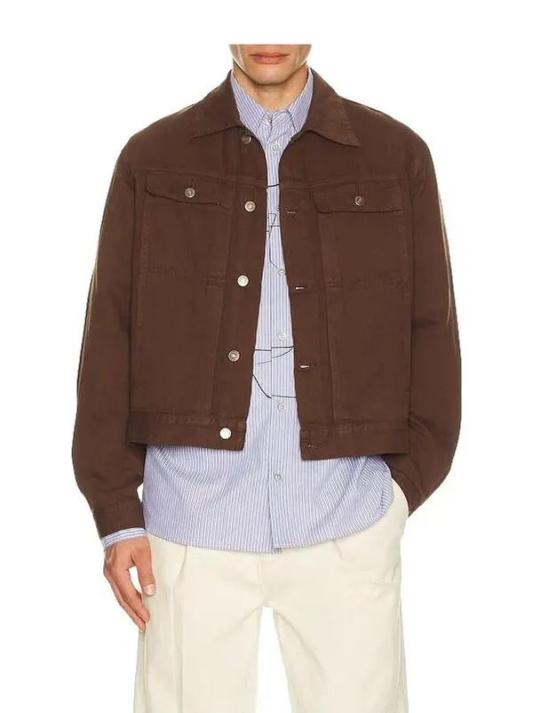 LE17SEPTEMBRE Denim Trucker Jacket - Brown