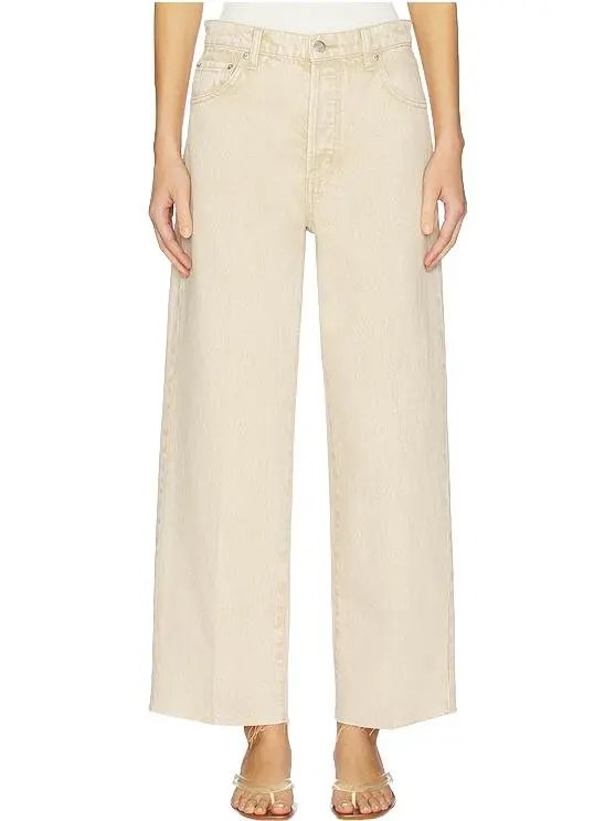 PISTOLA Tate Crop High Rise Bowed Wide Jeans - Tan