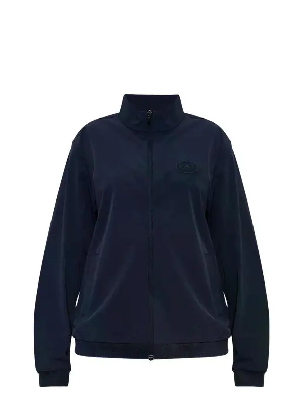 Emporio Armani Zip-up Sweatshirt With Logo Detail - Blue