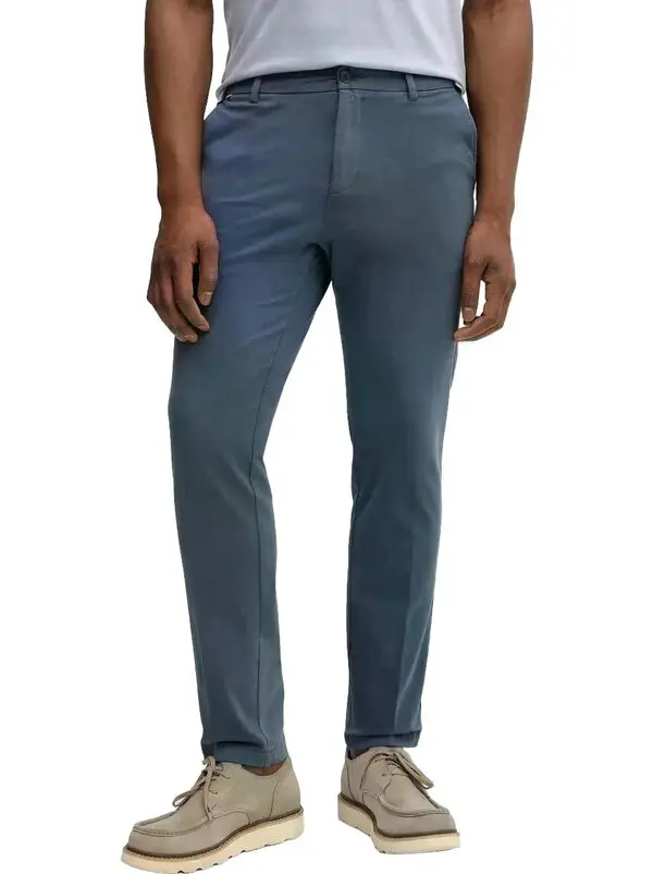 BOSS Straight-fit Cotton Trousers - Blue