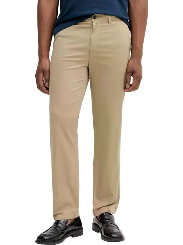 BOSS Regular-fit Cotton Trousers - Neutrals