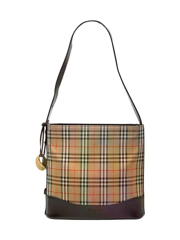 Burberry 20th Century Haymarket Check Canvas Shoulder Bag - Brown