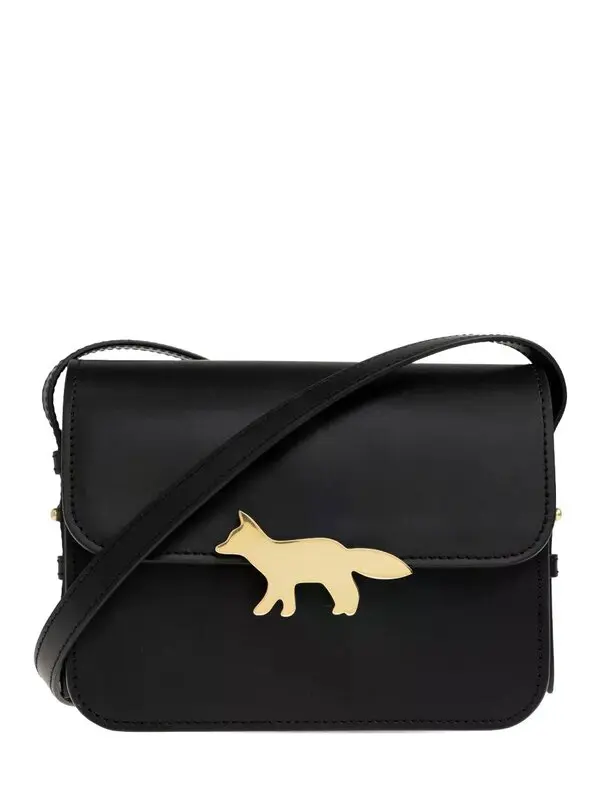Maison Kitsuné Edie Leather Cross Body Bag - Black