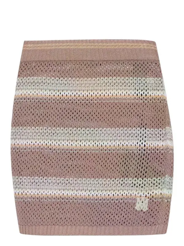 Amiri Crochet Striped Mini Skirt - Neutrals
