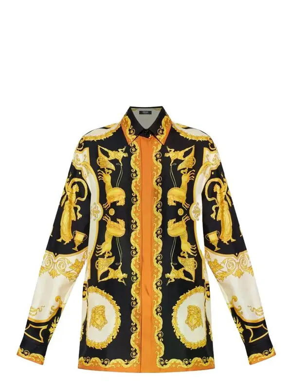 Versace Printed Silk Shirt - Black