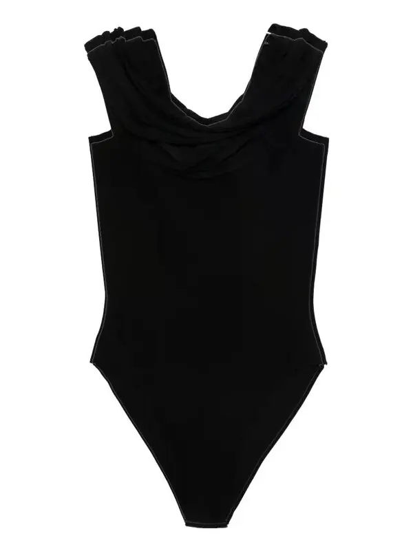 Norma Kamali Draped Bodysuit - Black