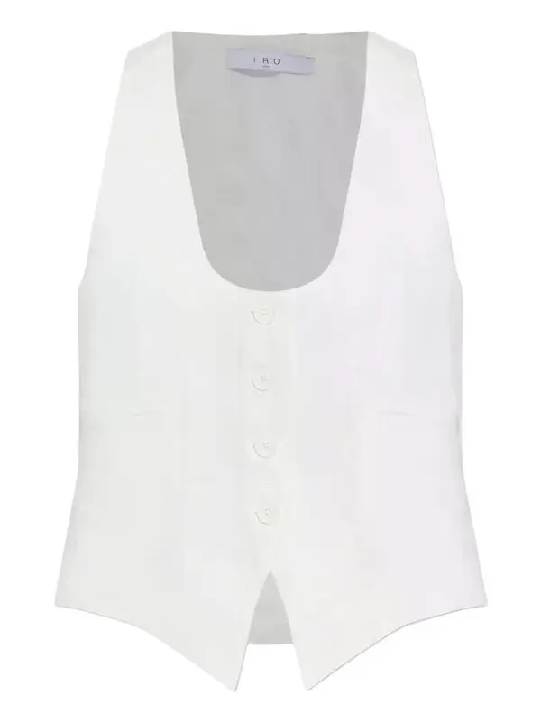IRO PARIS Buttoned Halter-neck Vest - White