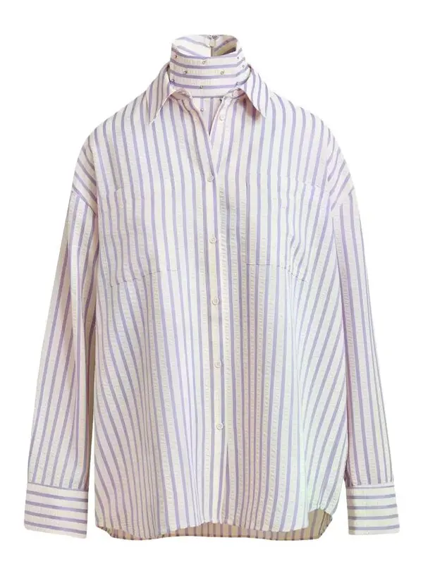 Essentiel Antwerp Striped Rhinestone Shirt - White