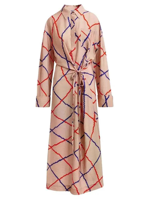 Essentiel Antwerp Checked Maxi Dress - Pink
