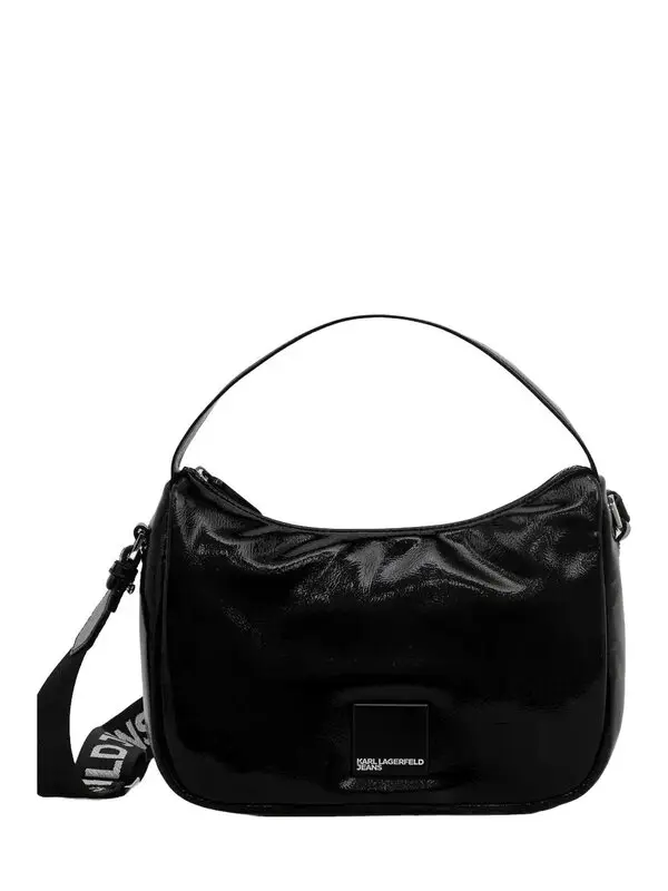 Karl Lagerfeld Logo Strap Satchel - Black