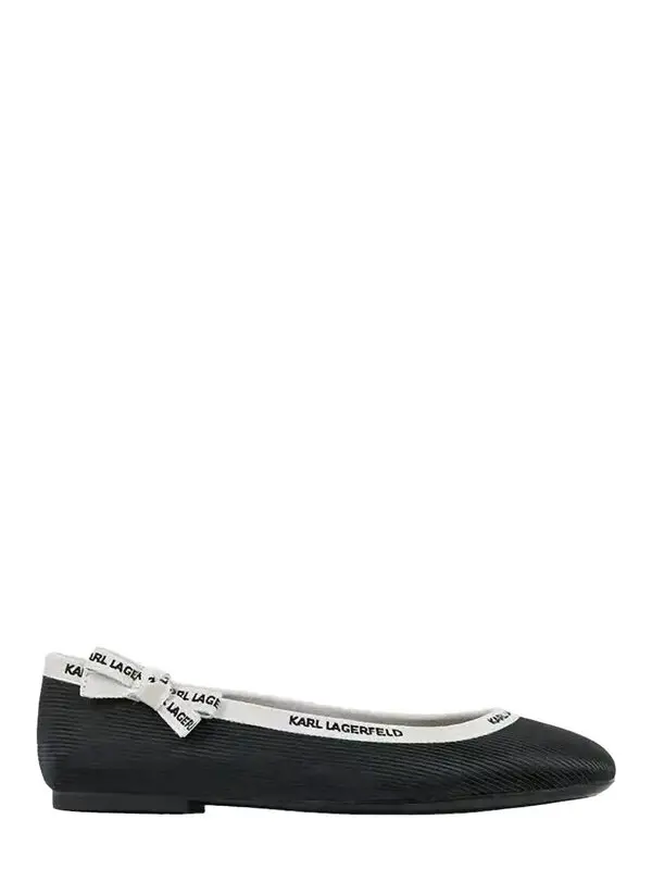 Karl Lagerfeld Logo-ribbon Ballet Flats - Black