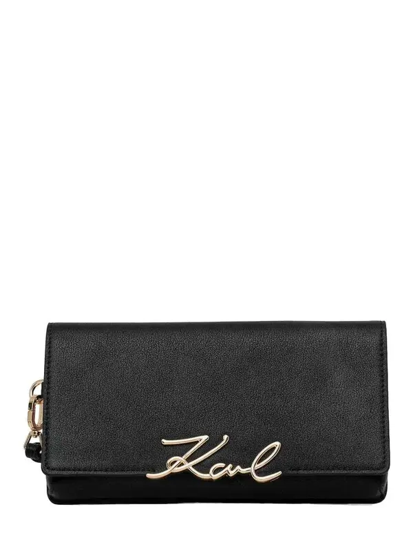 Karl Lagerfeld Logo Charm Wristlet - Black