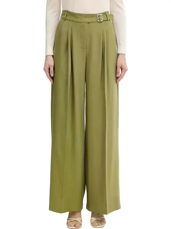 Karl Lagerfeld Pleated Wide-leg Trousers - Green