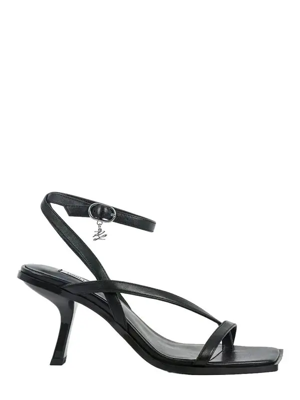 Karl Lagerfeld Ankle Strap Stiletto Sandals - Black