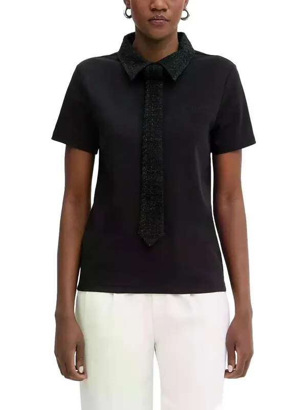 Karl Lagerfeld Tie-collar T-shirt - Black